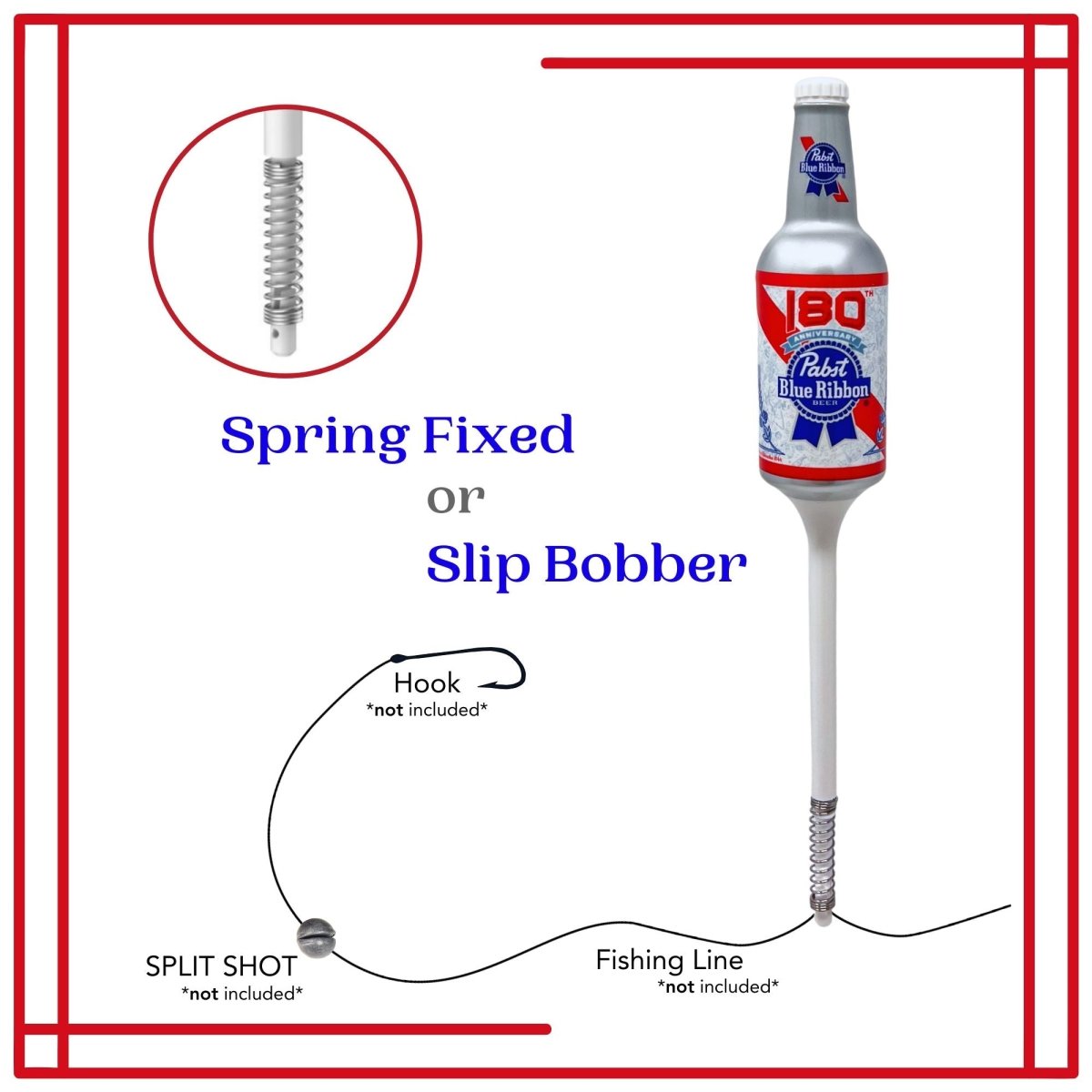 2 Pack Pabst Blue Ribbon PBR Fishing Bobbers - Premium Fishing Tackle